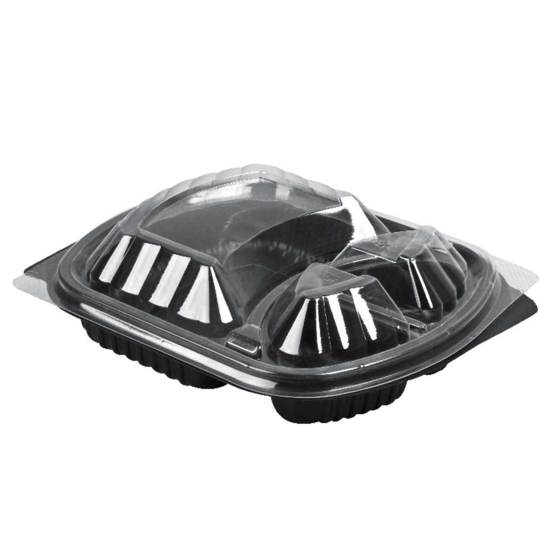 Black Microwave Containers With Compartments | Morpack Cyprus Ltd
